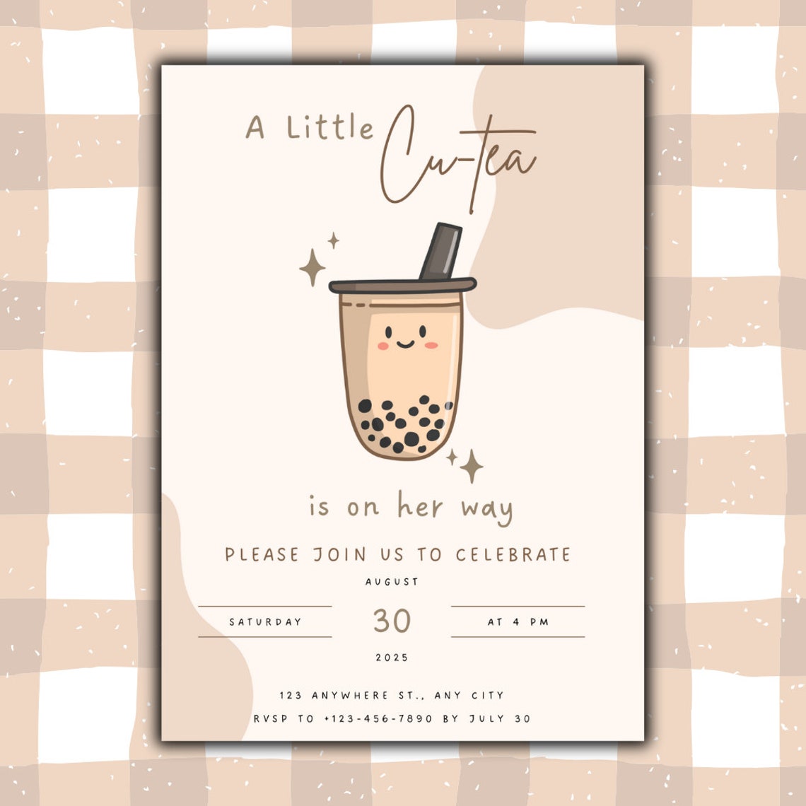 Boba Party Theme Bubble Tea Shower Invitation Download Party Invitation ...