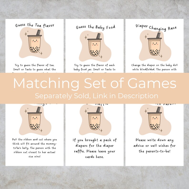 Boba Baby Shower Games, Bubble Tea Theme Party Instant Download, Canva ...