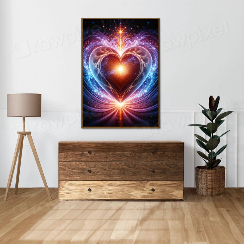 Cosmic Love Heart JPG File | Digital Art for Valentine's Day, Love ...