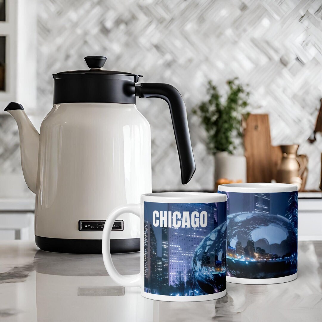 Chicago Bean Coffee Mug City Coffee Mug Cute City Aesthetic Tea Cup ...