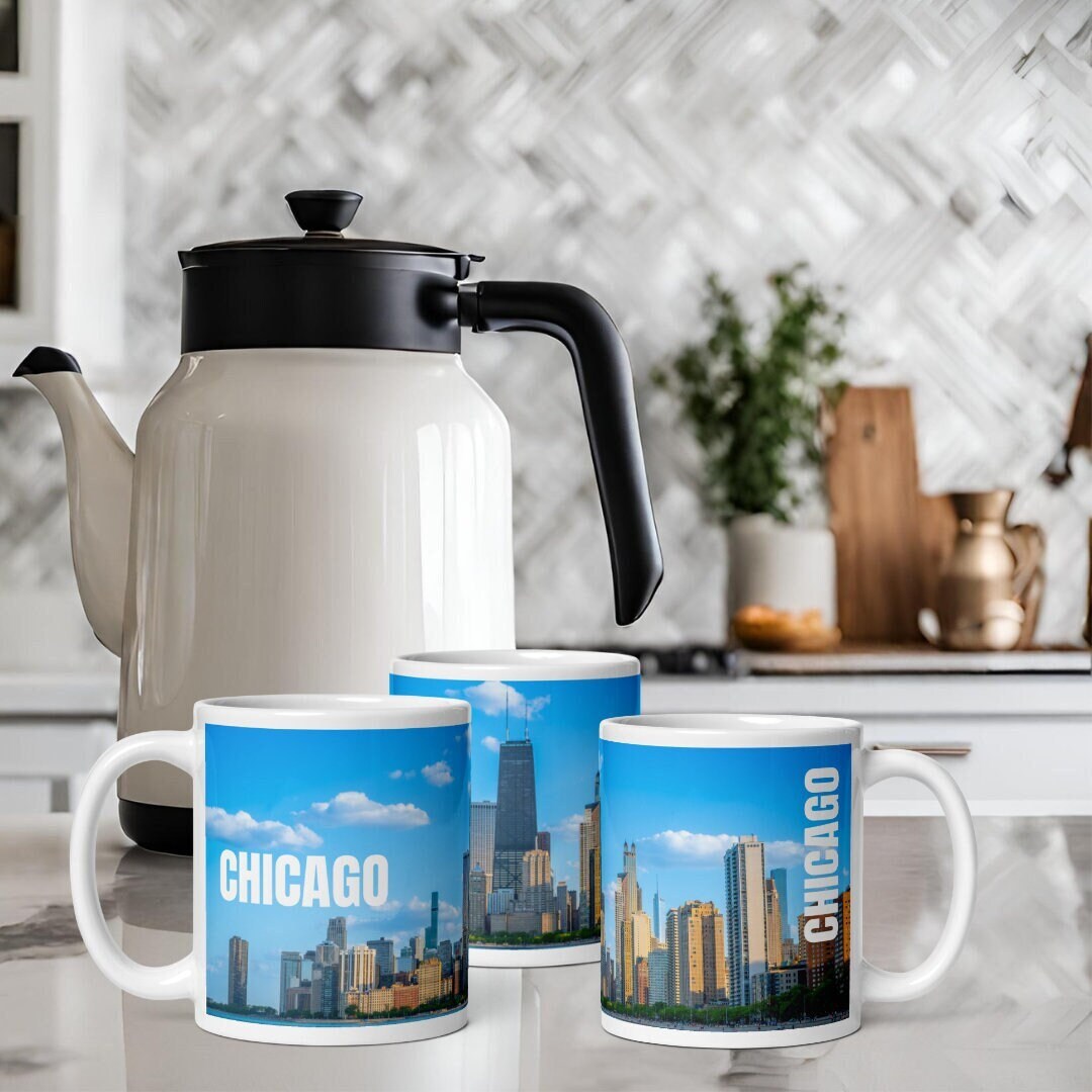 Chicago Bean Coffee Mug City Coffee Mug Cute City Aesthetic Tea Cup ...