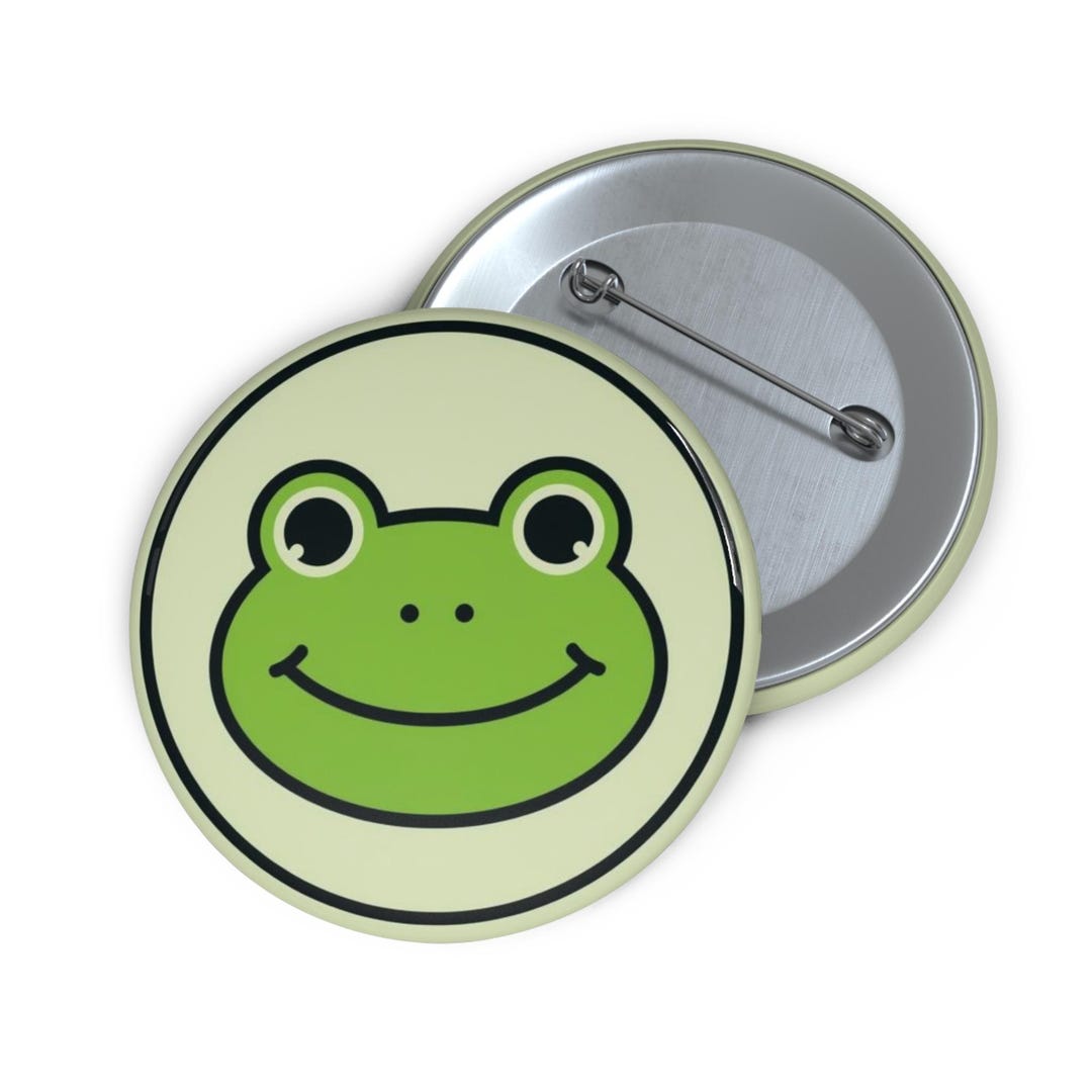 Frog Enamel Pin, Cute Animal Button, Minimalist Pond Badge, Nature ...