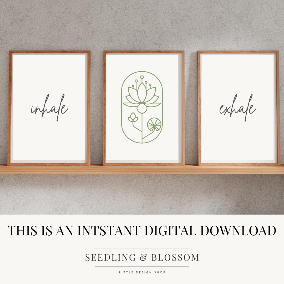 Lotus Flower Wall Art, Affirmation Wall Art, Calming Minimalist Line ...