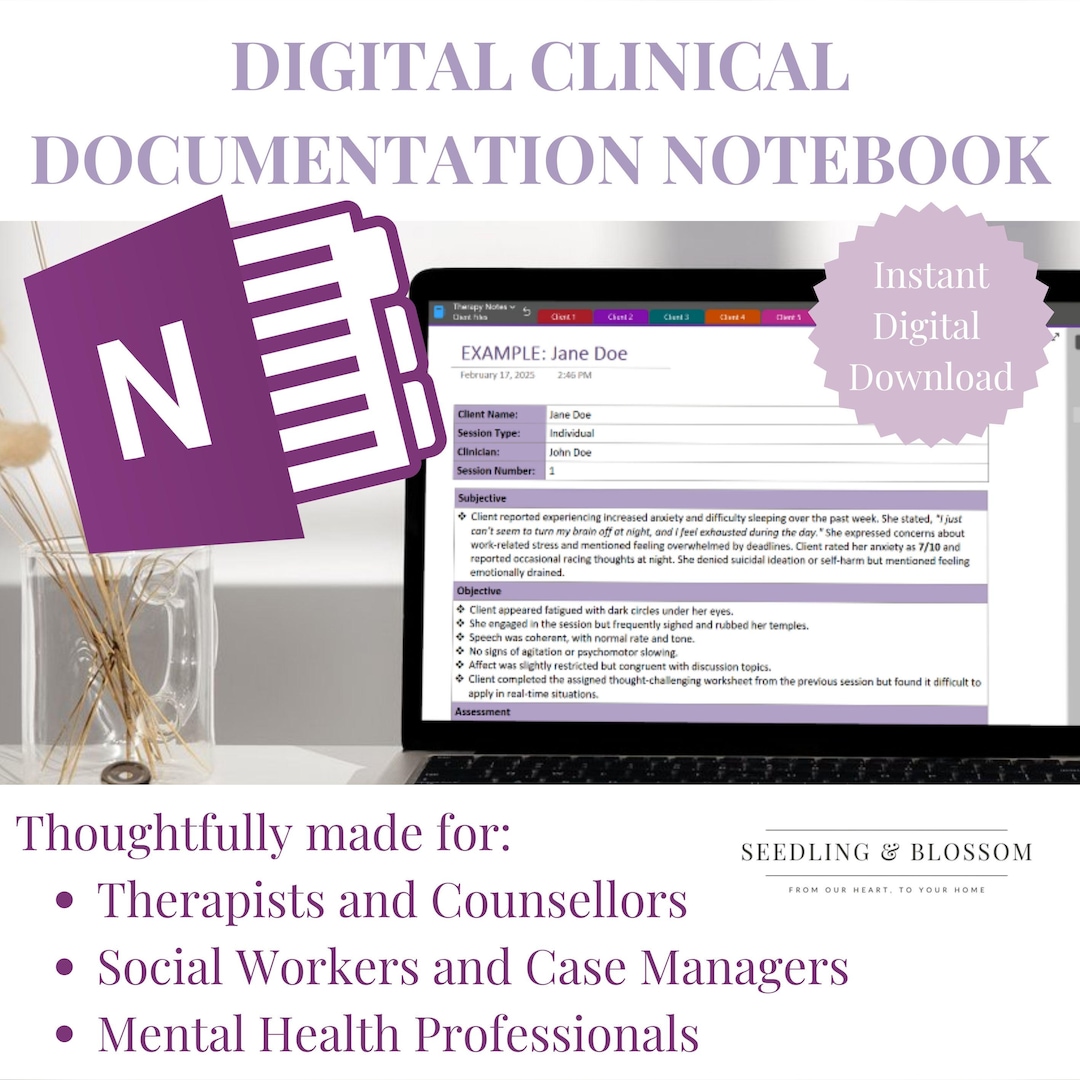 SOAP Note Onenote Template | Digital Clinical Documentation Notebook ...