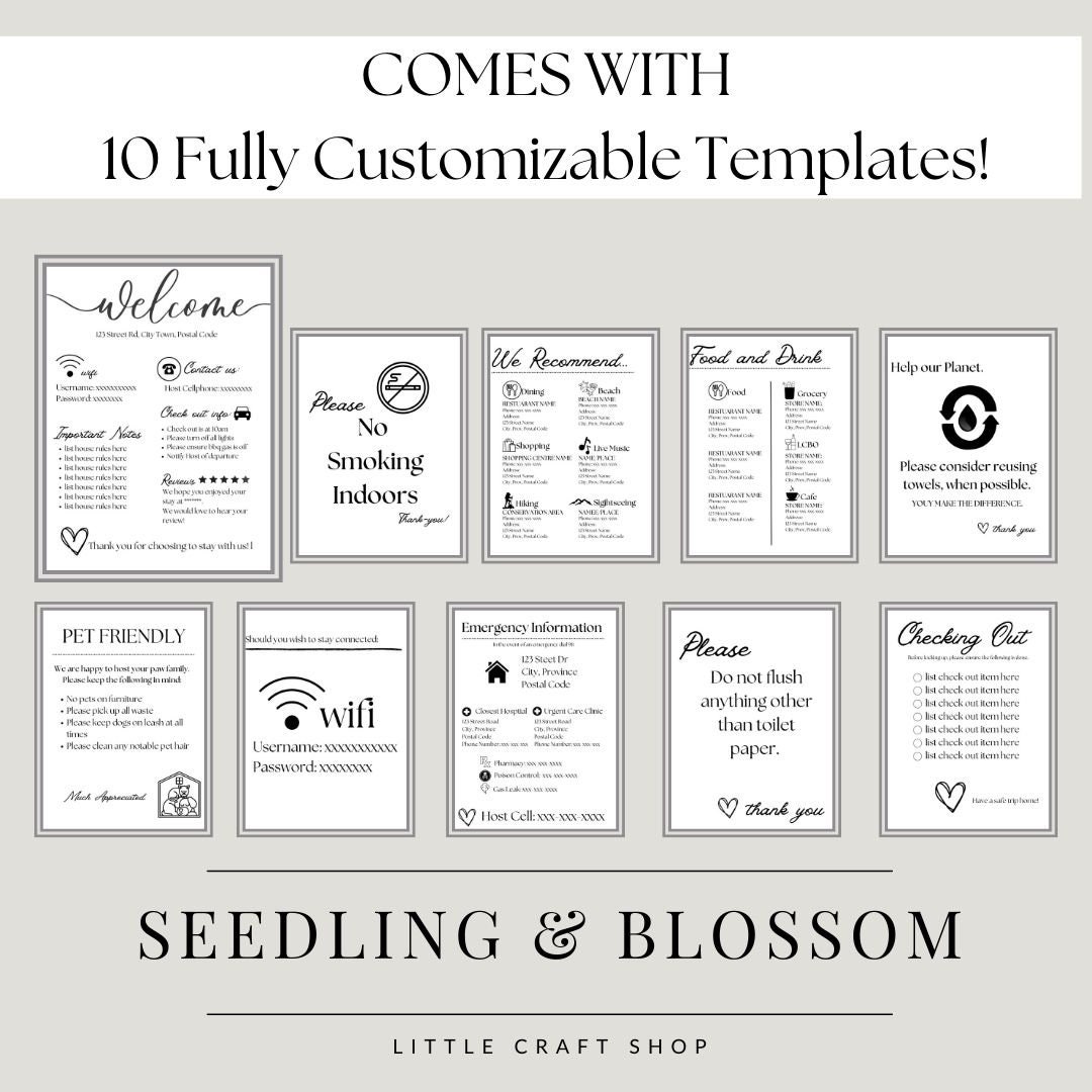 Customizable AIRBNB Package, Digital Copy, AIR BNB Welcome Package ...