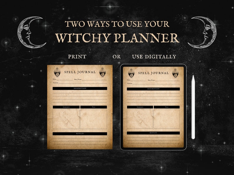 WITCHY PLANNER Printable Undated Witchy Digital Planner iPad Digital ...