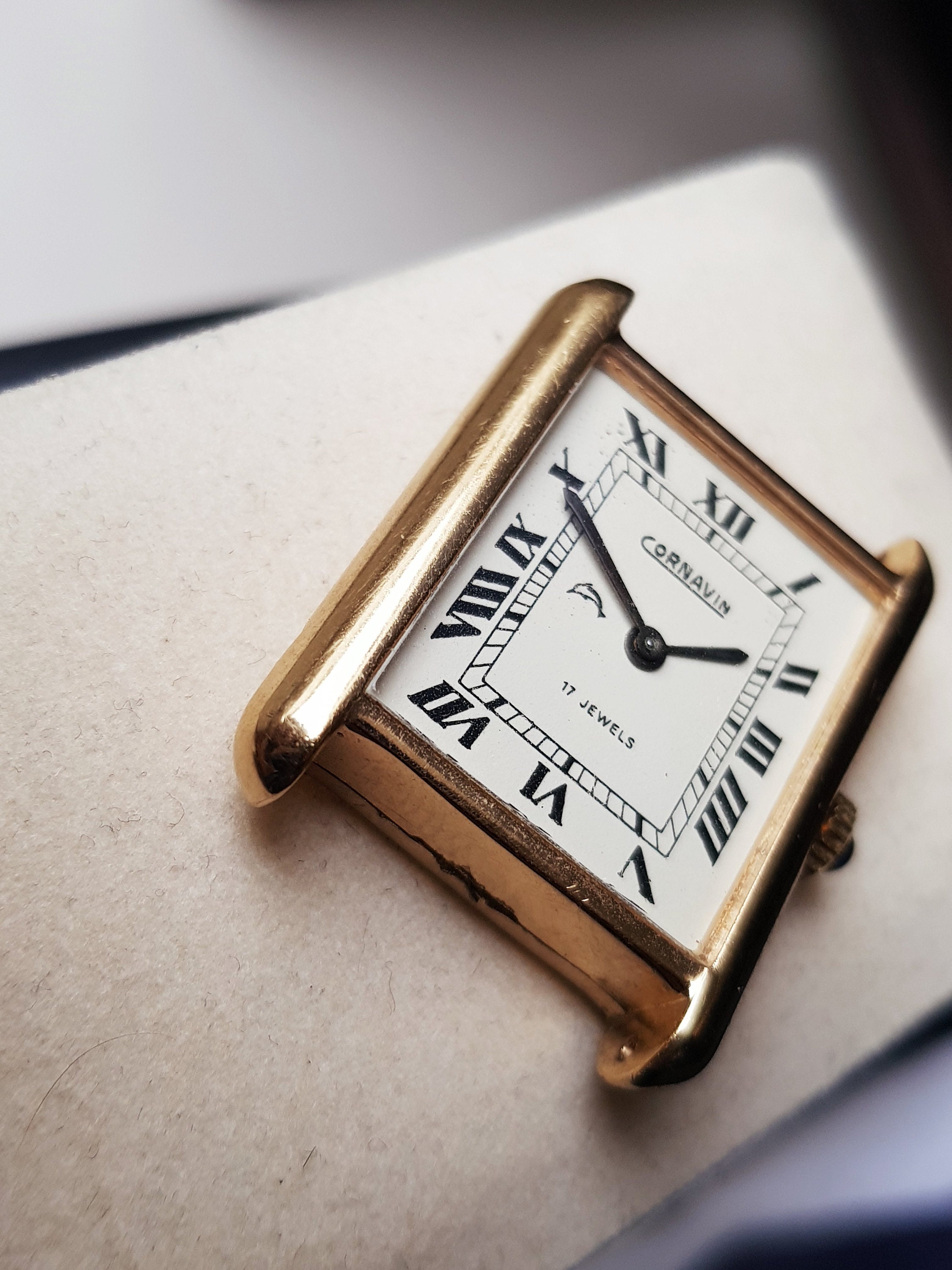 Mechanical Vintage Cornavin Tank Style Watch, Soviet Made Wristwatch ...