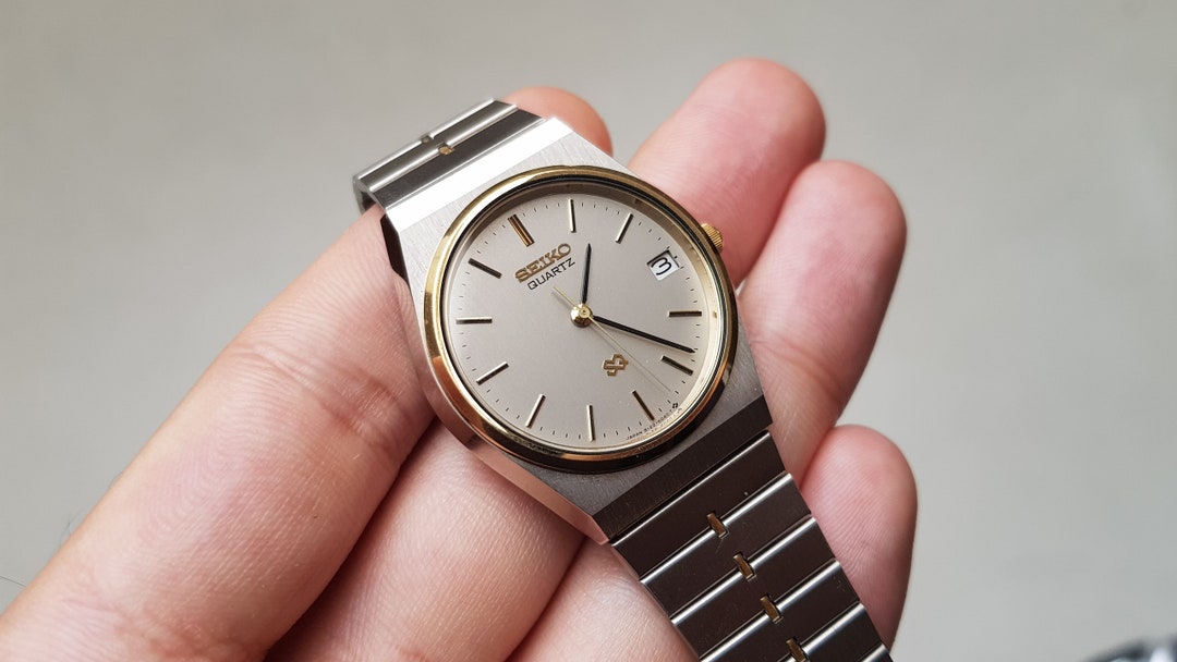 Rare Vintage 80s Seiko SQ Two Tone Gold Integrated Bracelet - Etsy