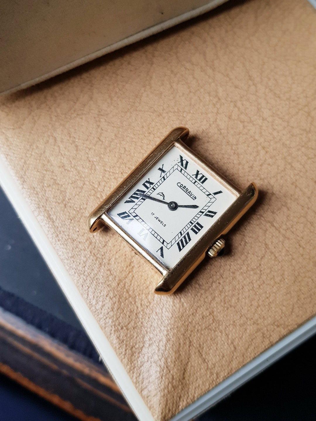 Mechanical Vintage Cornavin Tank Style Watch, Soviet Made Wristwatch ...