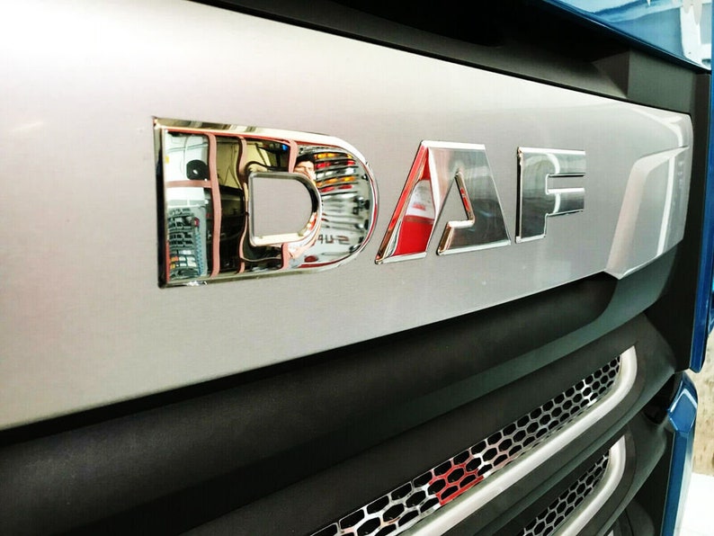 DAF XF Front Sign Cover 3D Pressed Super Polished Stainless Steel 1 Set ...