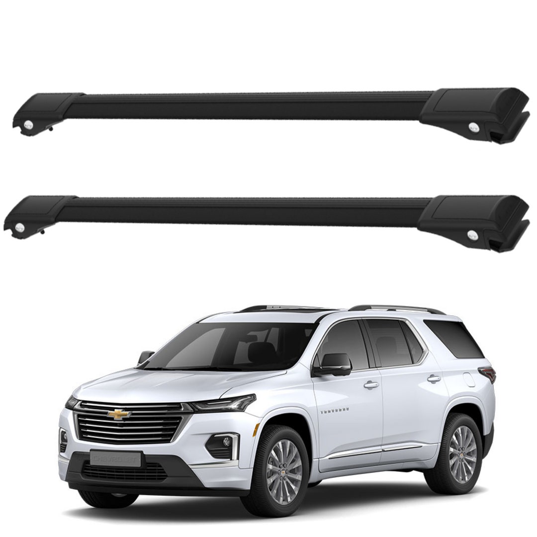 To Fit Chevrolet Traverse 2018-2023 Roof Rack Rails Cross Bars Black ...