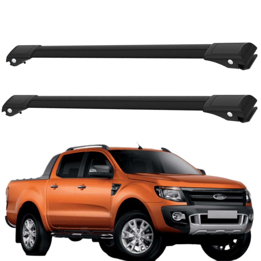 To Fit Ford Ranger Wildtrak 2011-2024 Roof Rack Rails Cross Bars Black ...