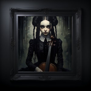 Victorian Wednesday Addams: Gothic Realism Meets Anime Spooky Digital ...