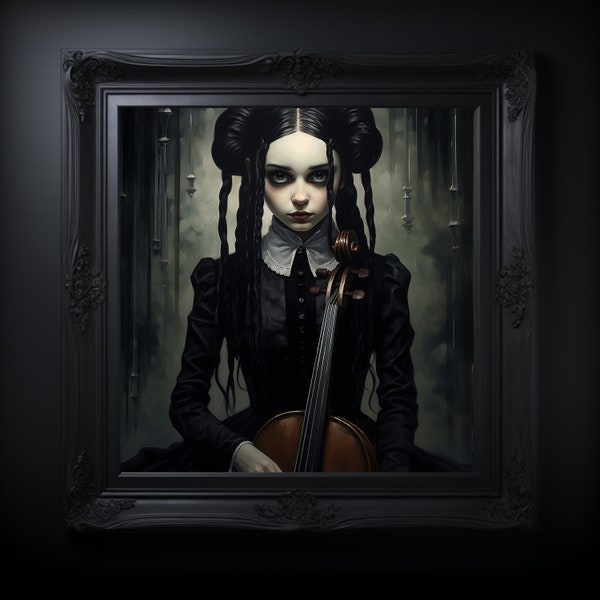 Victorian Wednesday Addams: Gothic Realism Meets Anime Spooky Digital ...