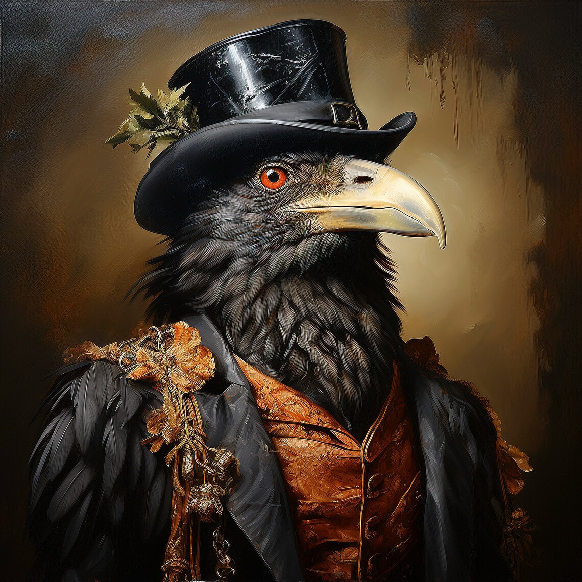Victorian Mystique Raven: Noir Raven in Grand Gentleman's Garb - Etsy