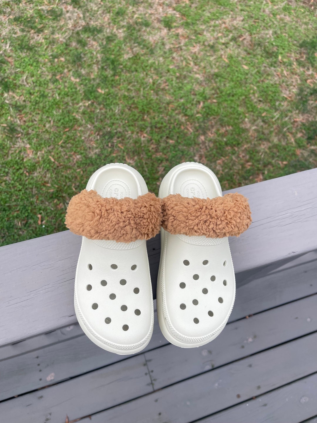 Croc Scrunchie Pair. Teddy Croc Strap Cover. Shrek Inspired. Cozy ...