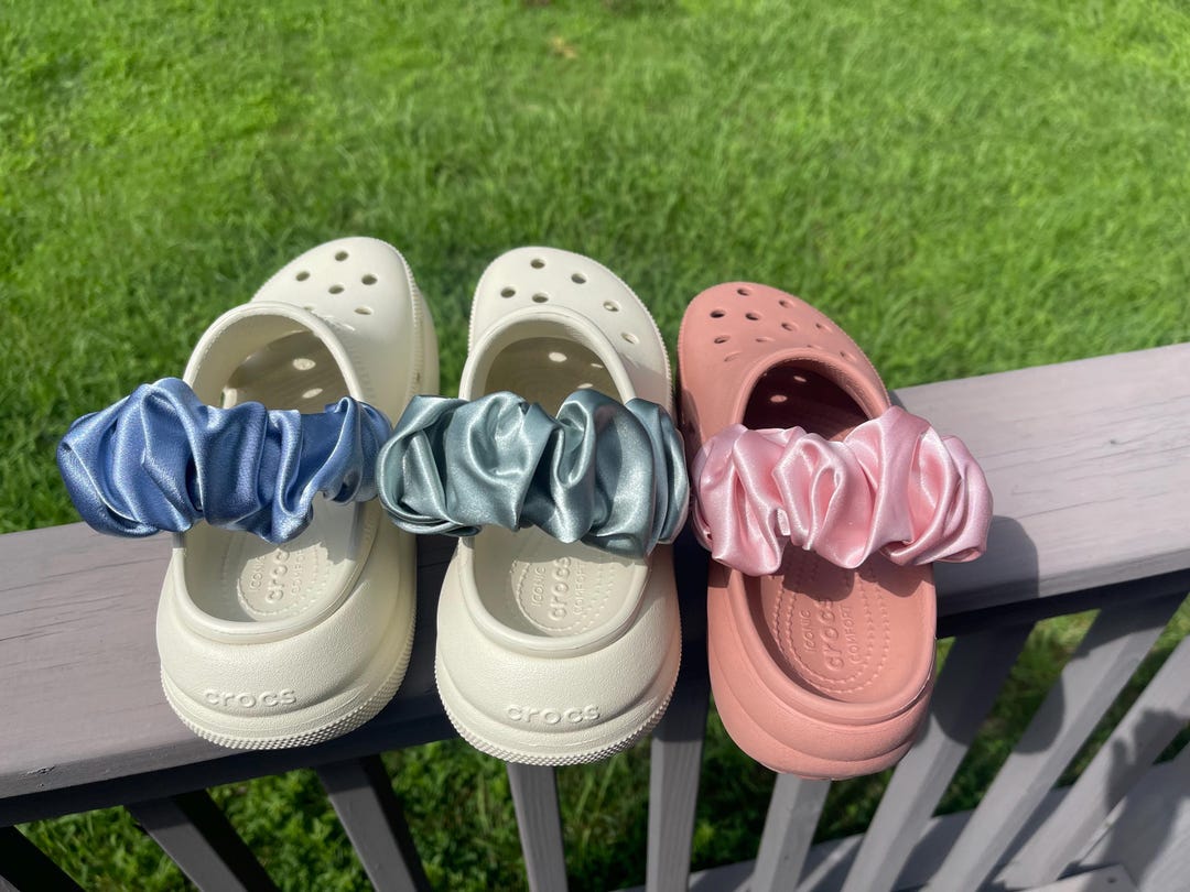 Satin Croc Scrunchie Pair. Wedding Collection. Great for Bride, Bridal ...