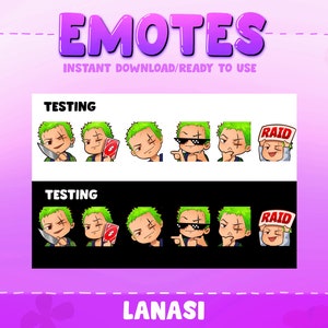 ONE PIECE ZORO Cute Chibi Anime Emotes Twitch Stream Emotes - Etsy ...