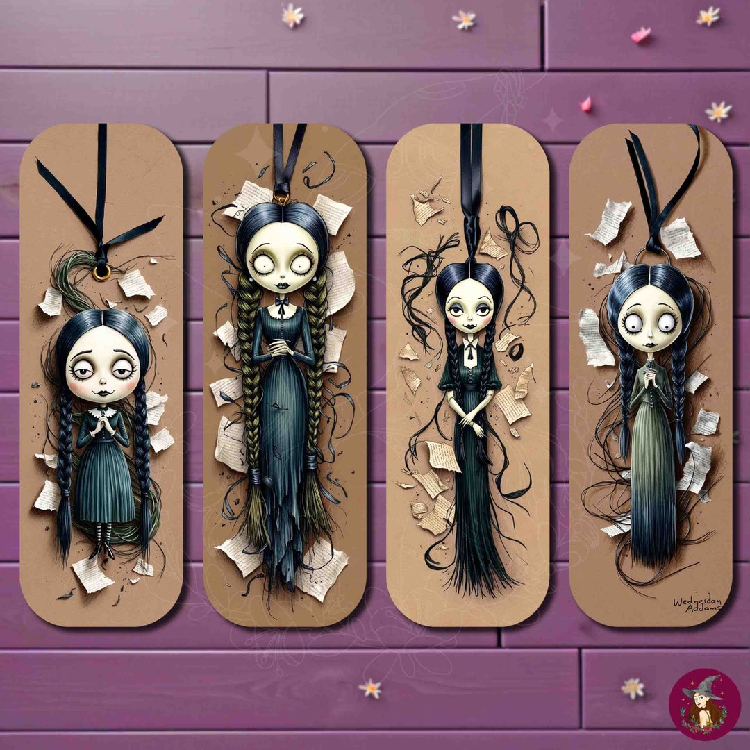 Wednesday Addams Laminated Bookmarks With Sticker - Etsy