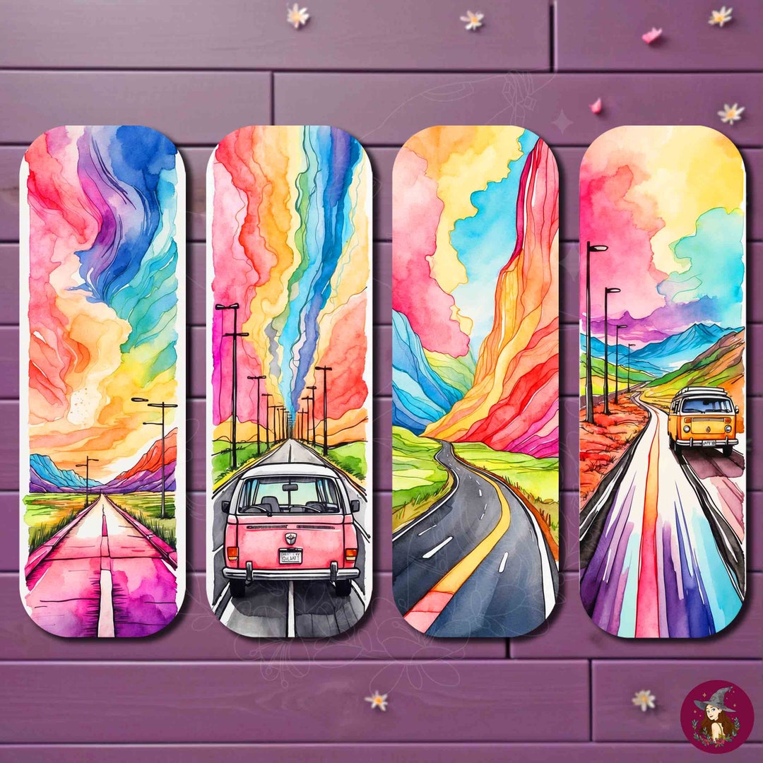 Road Trip Laminated Bookmarks With Sticker - Etsy