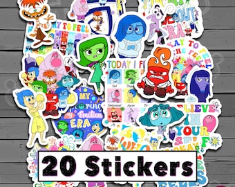 Inside Out 2 Characters Stickers set of 9 2 FREE Bonus Stickers Joy ...