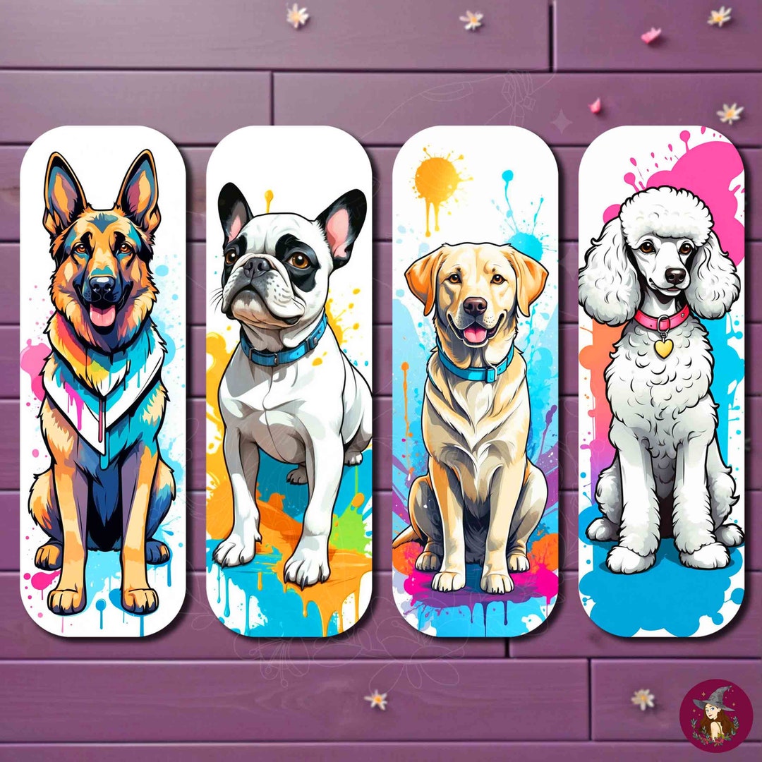 Dog Laminated Bookmarks With Sticker - Etsy