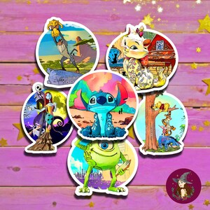 Disney Characters Vinyl Stickers - Etsy