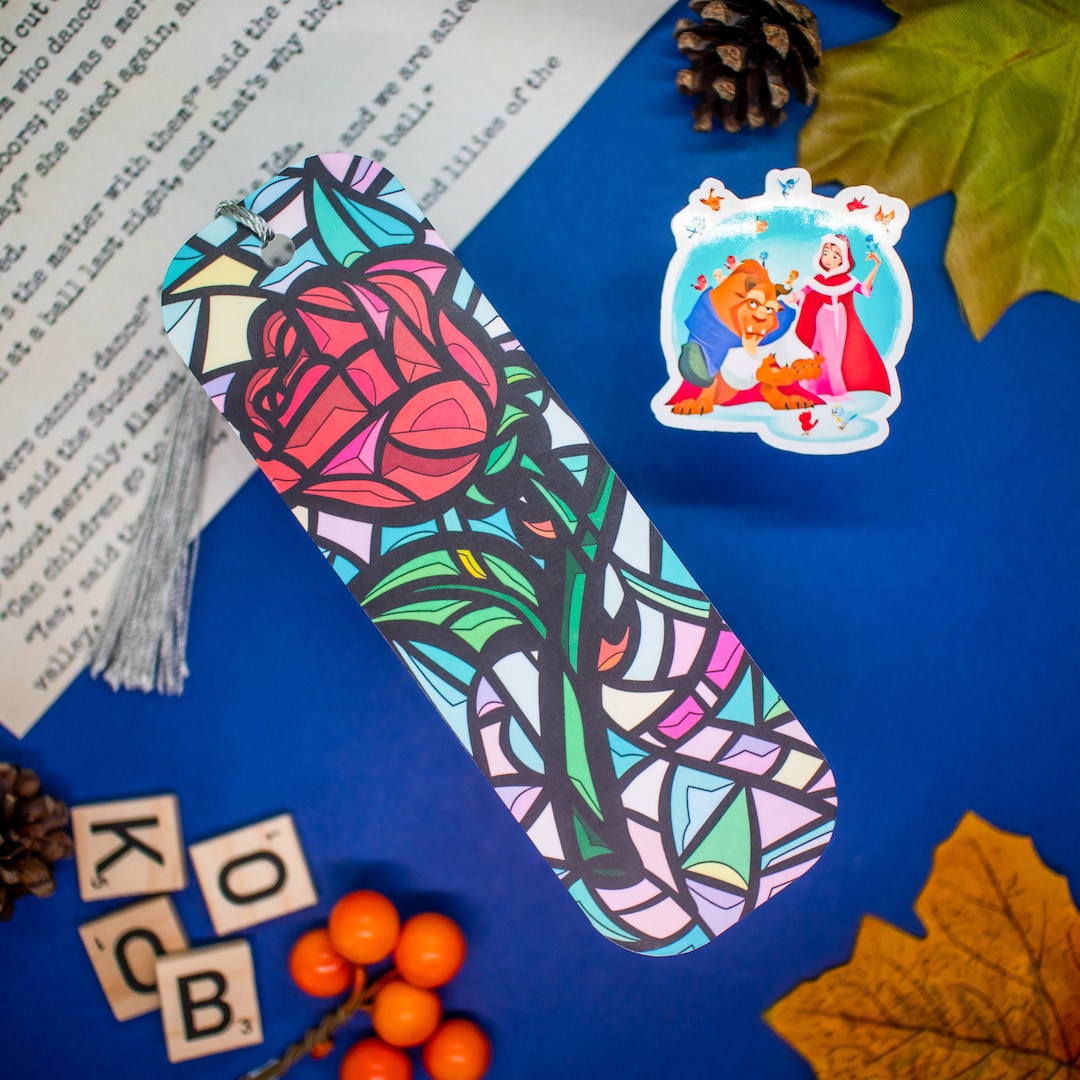 Beauty and the Beast Laminated Bookmark With Tassel - Etsy