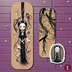 Wednesday Addams Laminated Bookmarks With Sticker - Etsy