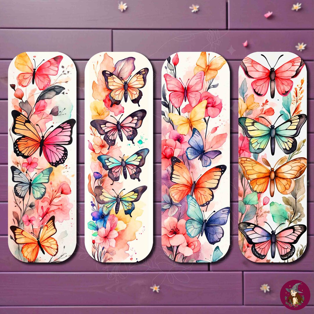 Butterflies Laminated Bookmarks With Sticker - Etsy UK