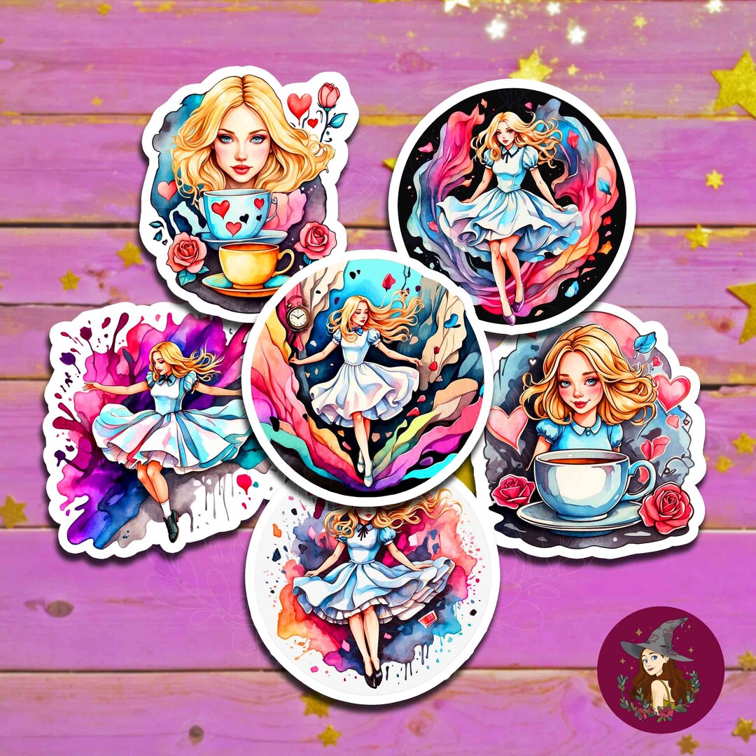 Alice in Wonderland Vinyl Stickers - Etsy