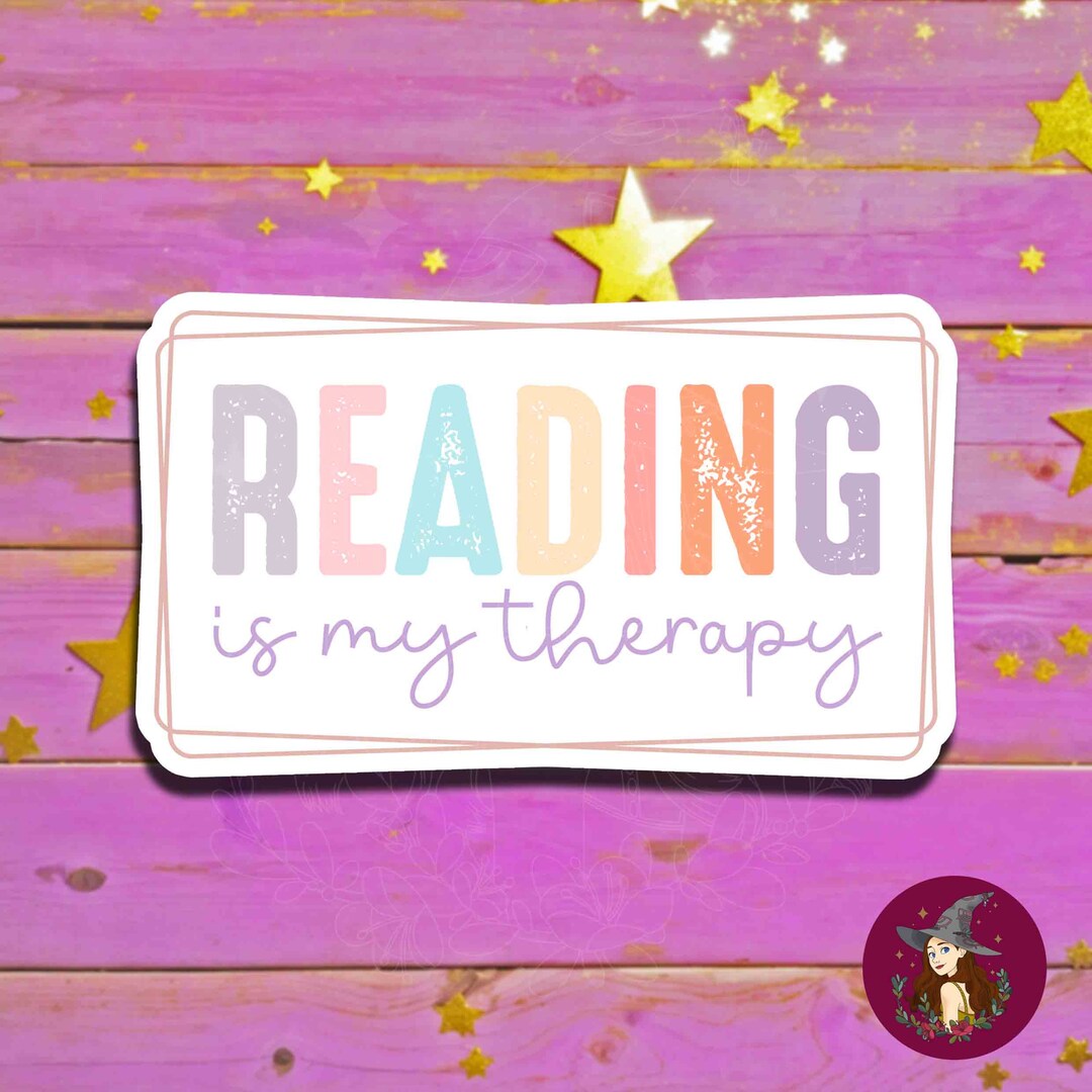 Reading is My Therapy Vinyl Sticker - Etsy