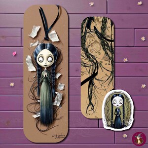 Wednesday Addams Laminated Bookmarks With Sticker - Etsy