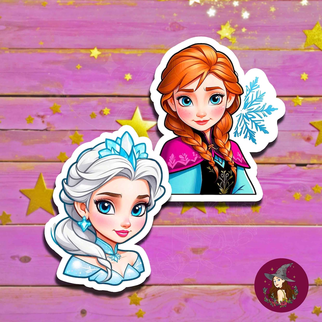 Frozen Anna and Elsa Vinyl Stickers - Etsy