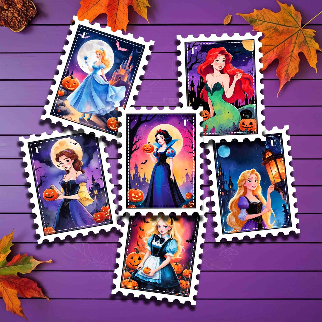Disney Princess Halloween Stamp Vinyl Stickers, Disney Planner ...