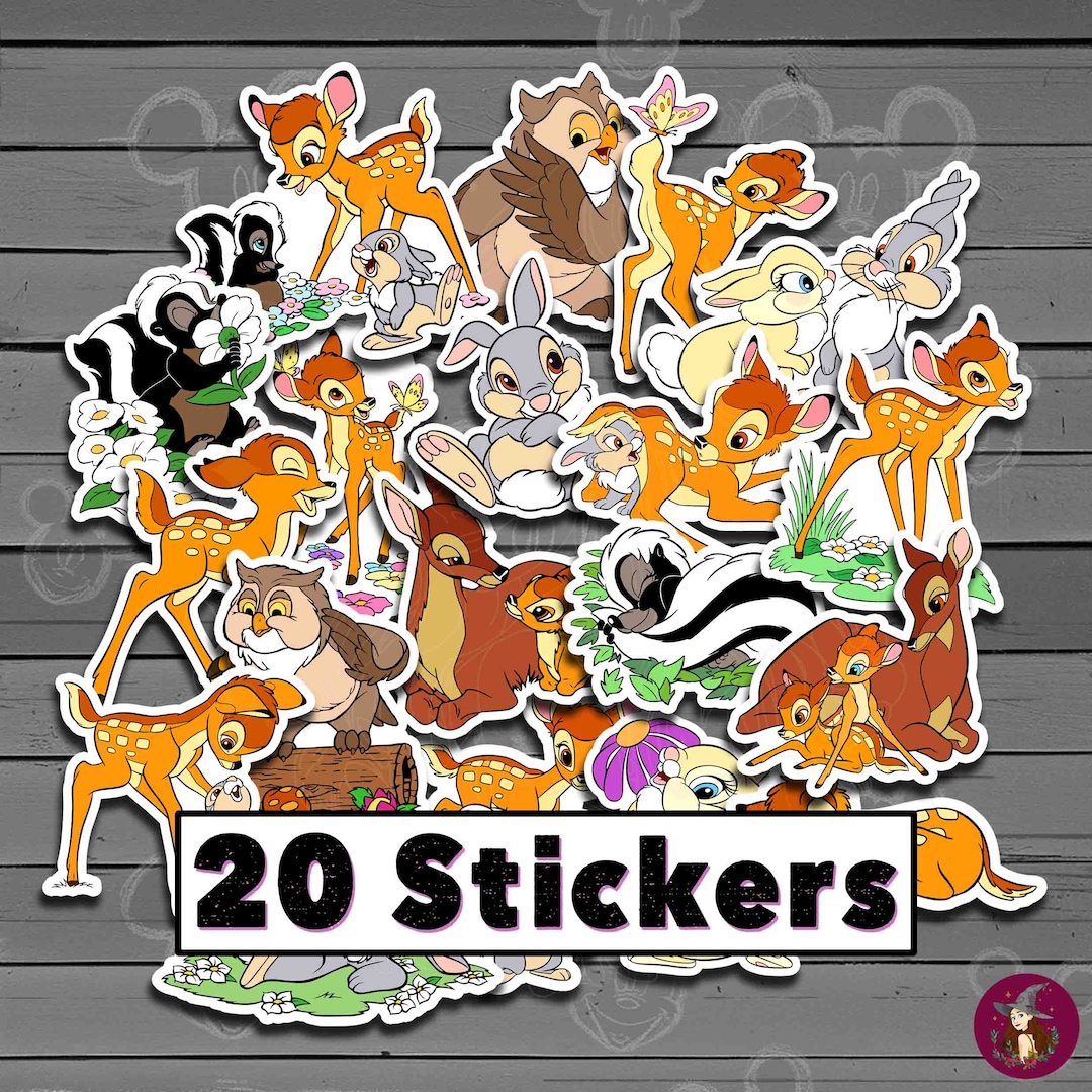 Bambi Vinyl Stickers, Disney Stickers, Sticker Pack, Cute Woodland ...