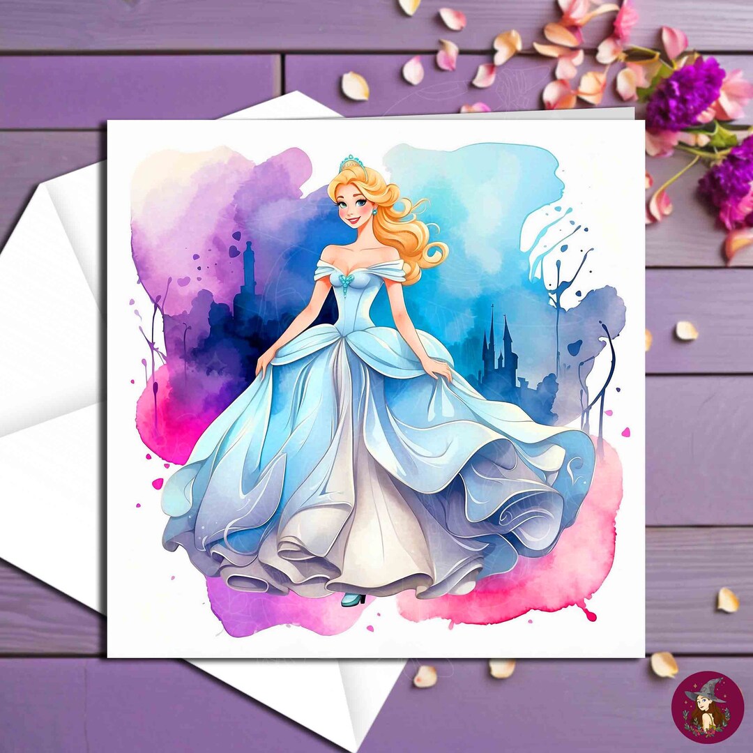 Princess Cinderella Greetings Card With Envelope - Etsy