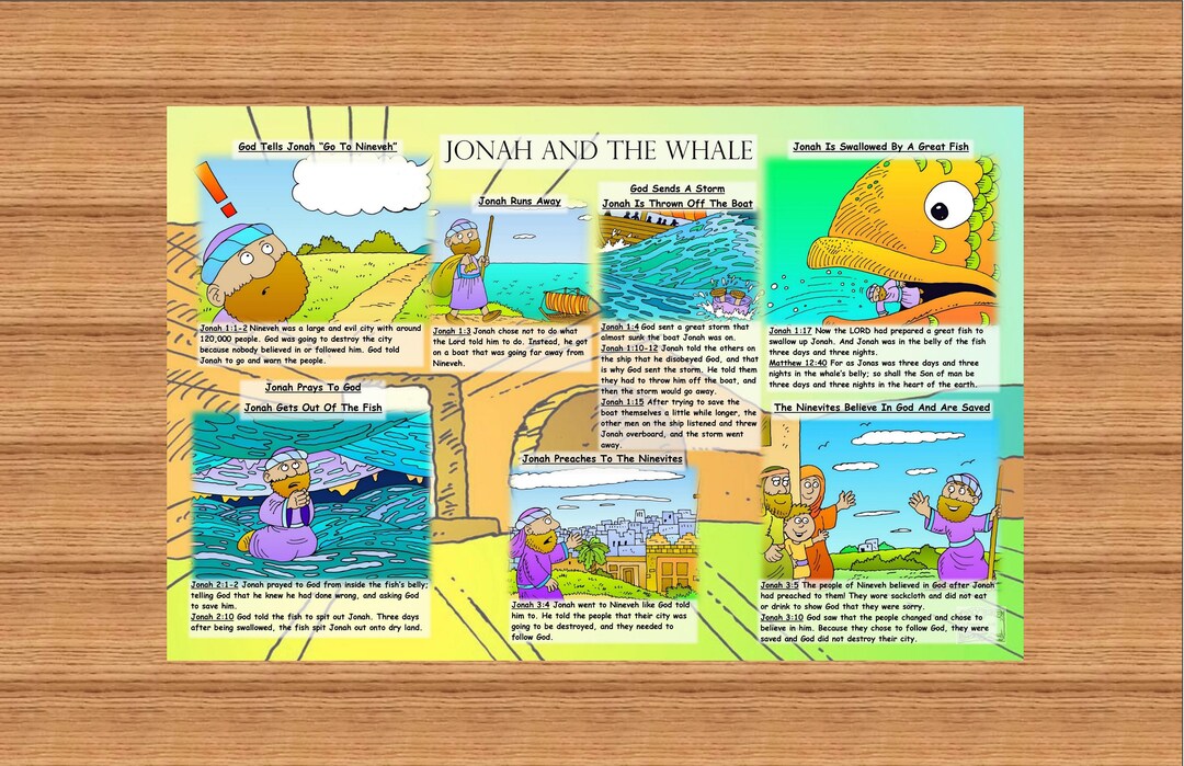 Bible Story Placemat Bible Story - Etsy