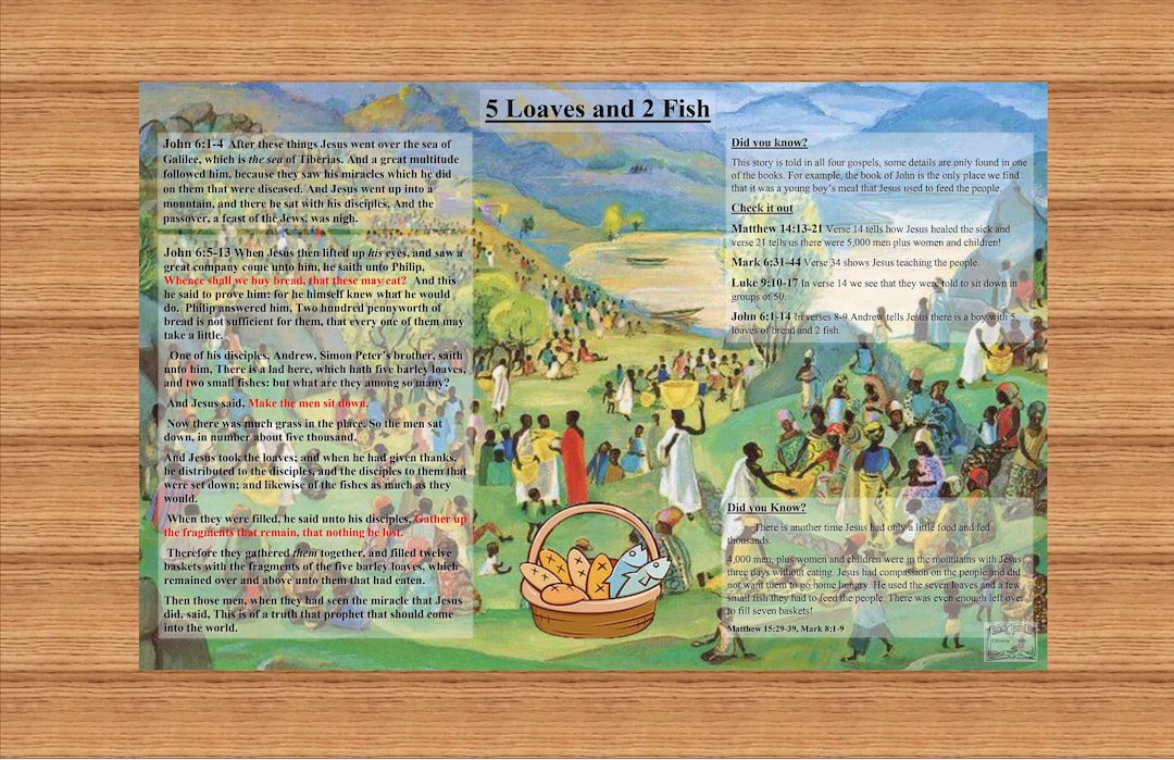 Bible Story Placemat With Verses - Etsy