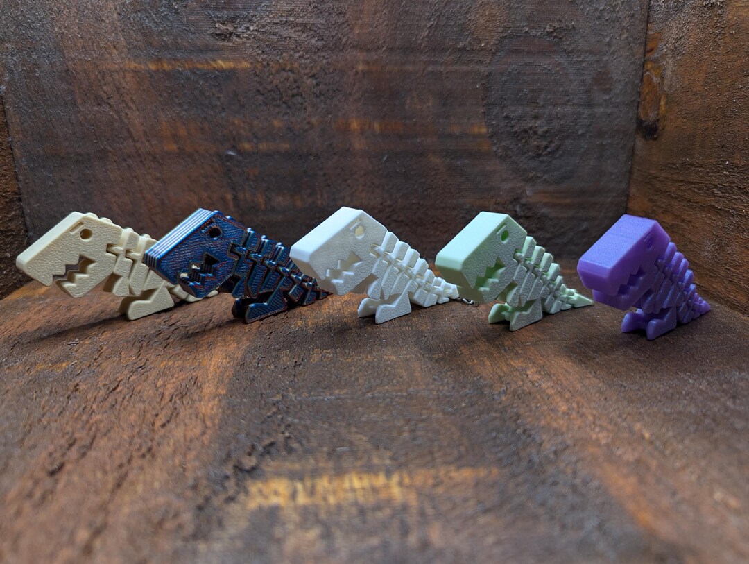 Flexi Rex Dinosaur Keychain 3d Printed - Etsy