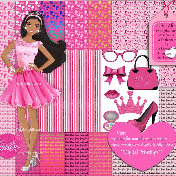 Barbie Printable Stickers - Etsy