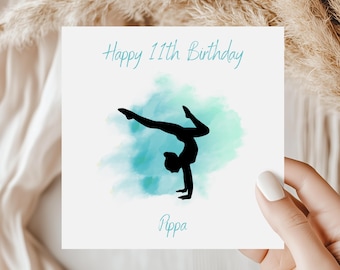 Girls Gymnast Birthday Card, Girls Birthday Gymnastics Birthday Card ...