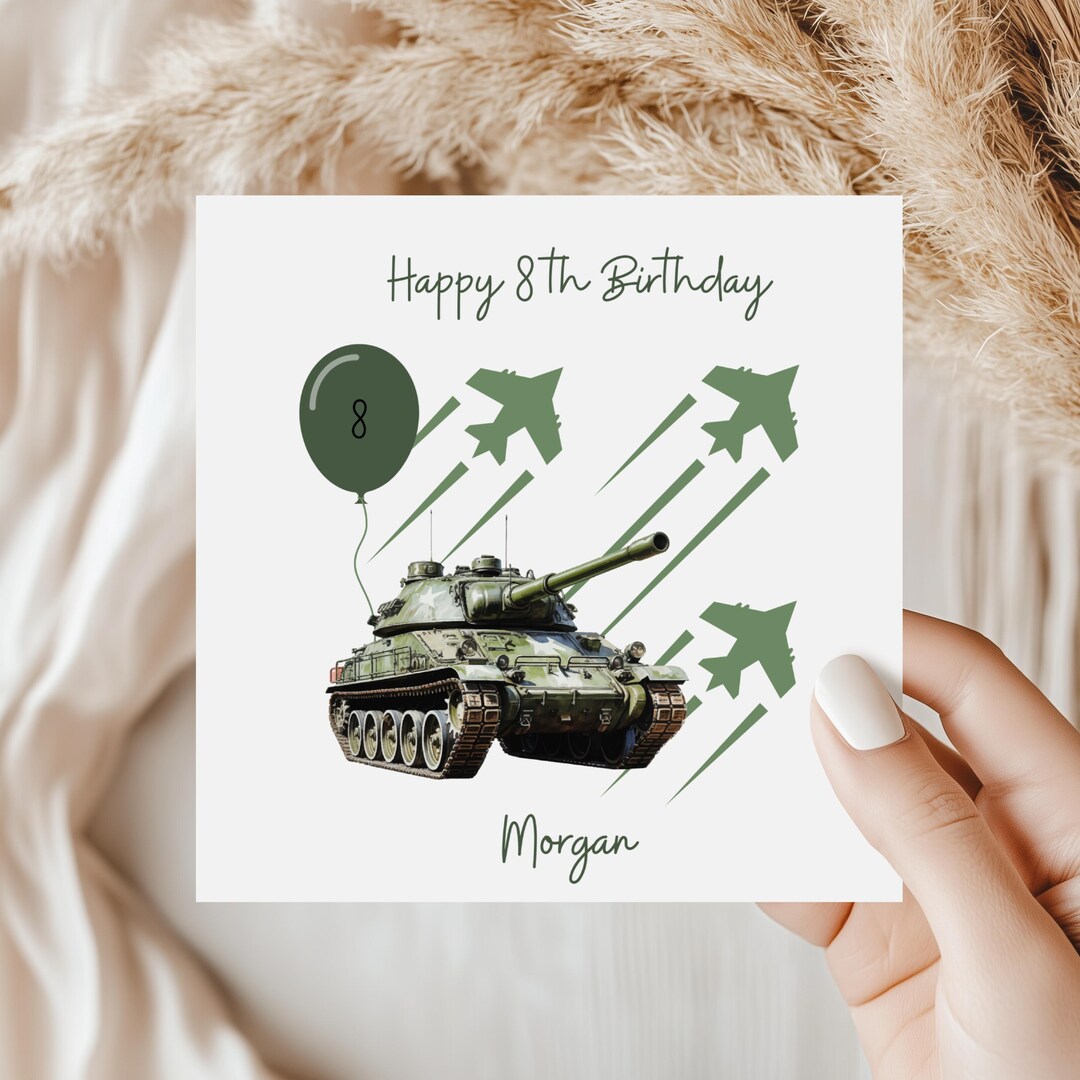 Personalised Army Tank Birthday Card – Military Theme for Son - Etsy