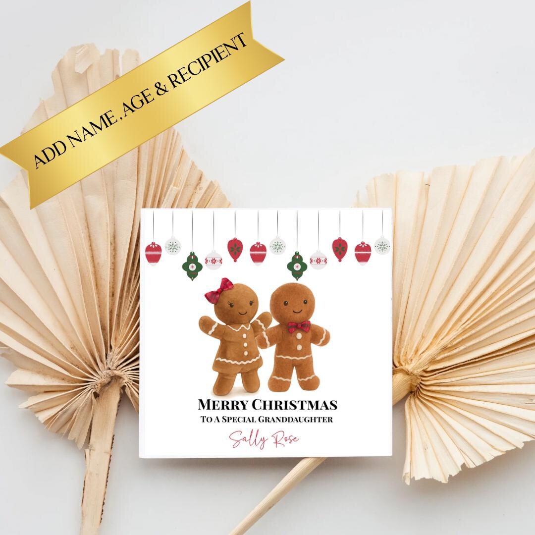 Personalized Gingerbread Christmas Card | Add Recipient Name & Age - Etsy