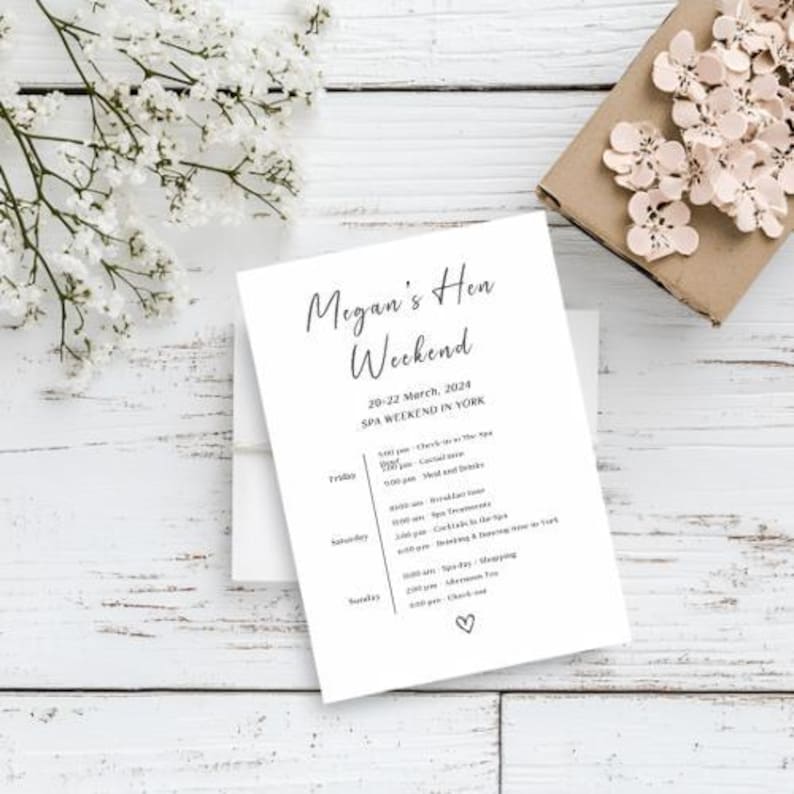 Editable Hen Party Itinerary Template: Bachelorette Weekend Planner ...