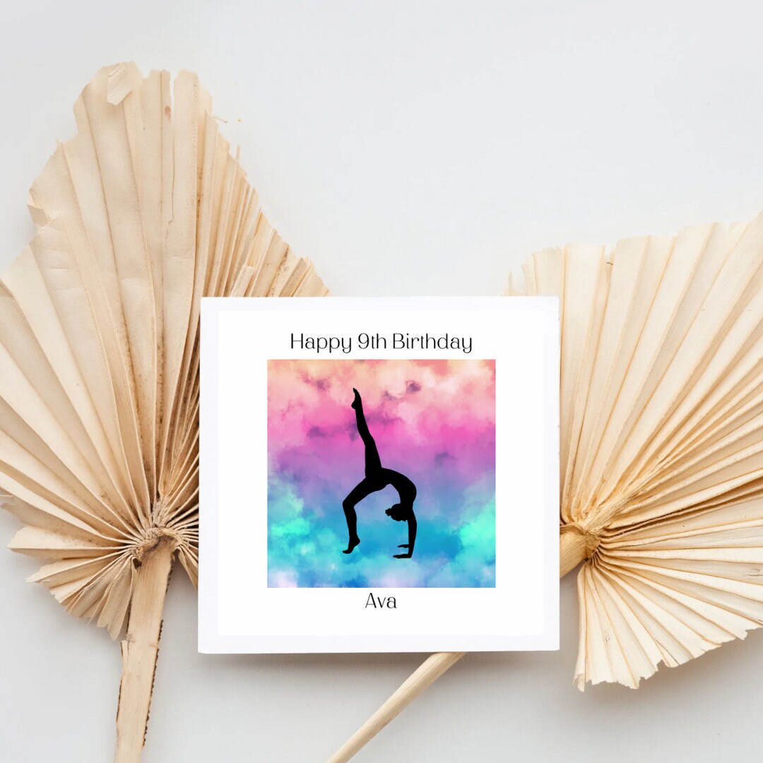 Personalised Gymnastics Birthday Card - Etsy