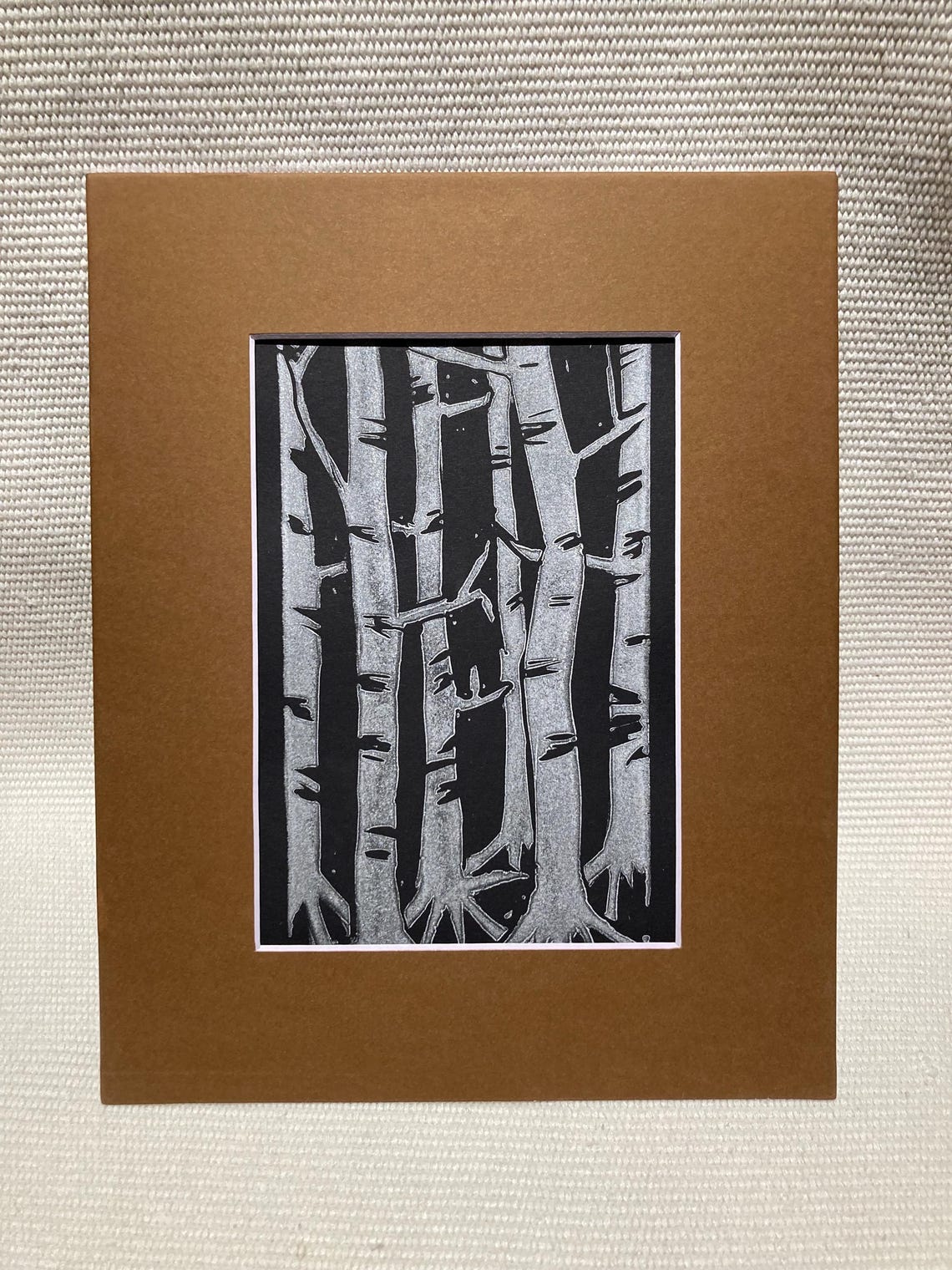 Silver Birch Tree Linocut Print: Handmade Forest Art (6x9") - Etsy