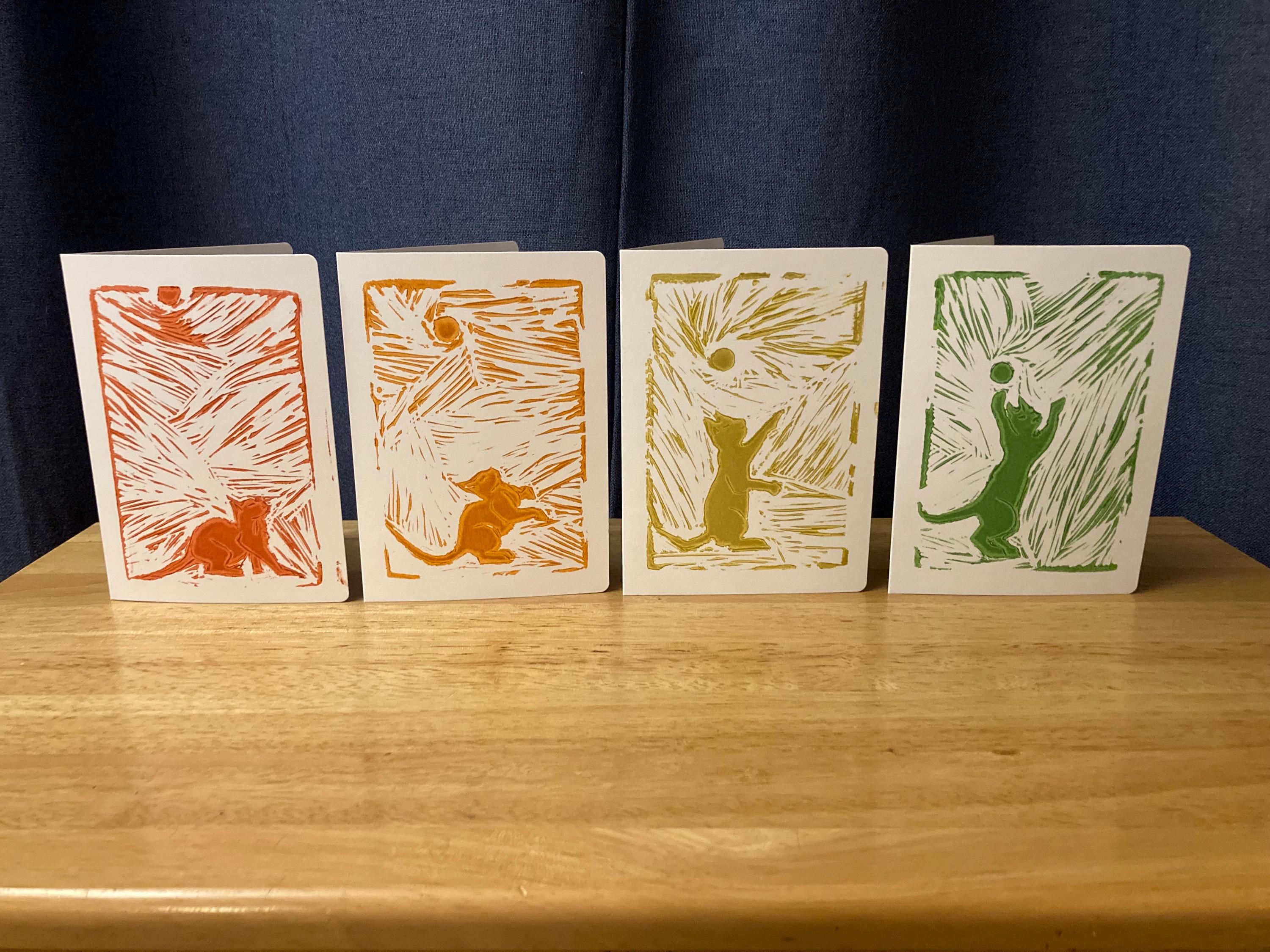 Assorted Block Printed Greeting Cards. Nature, Pride, Cat, and ...