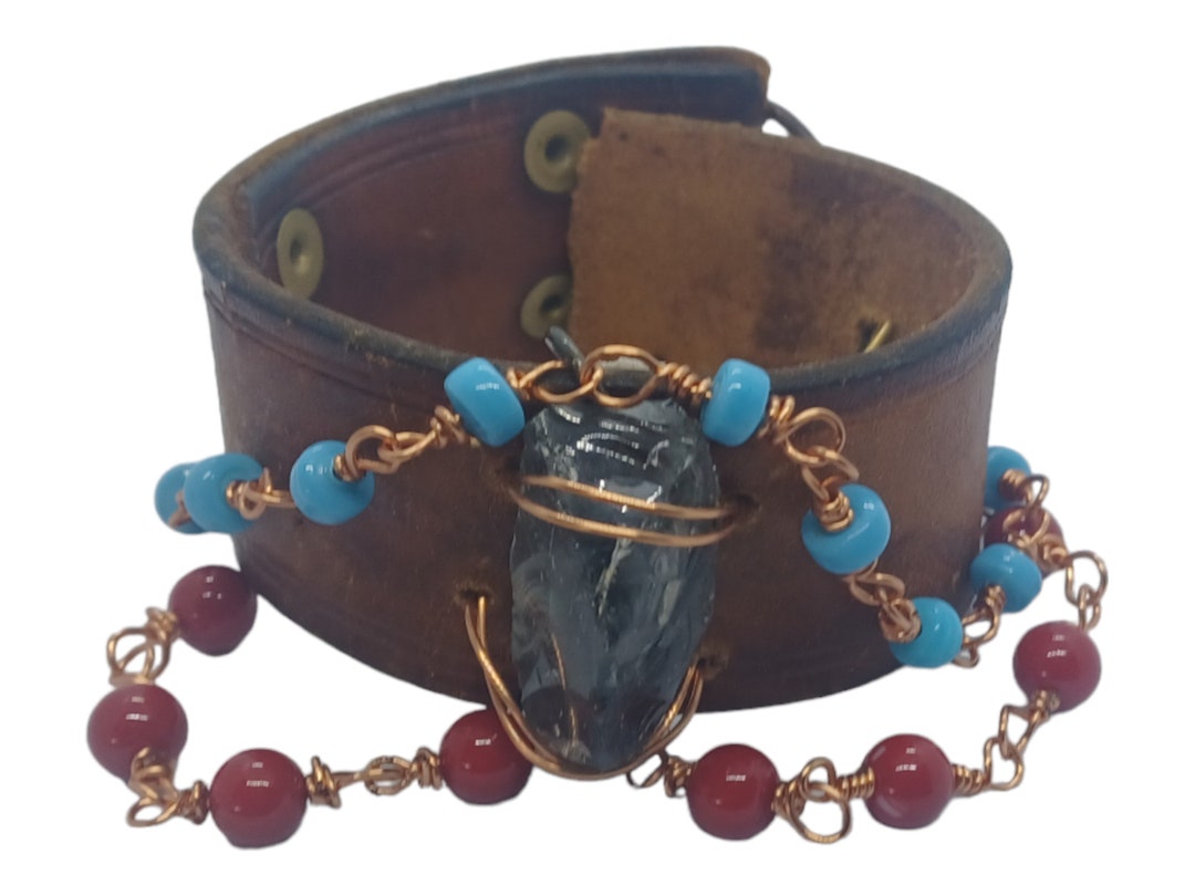 Vintage Upcycled Repurposed Belt, Antique Metal Button, Broken Antique ...