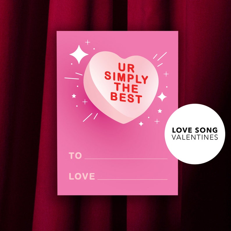 Valentine's Day Cards | Love Song Themed | Digital Download | Print-at ...